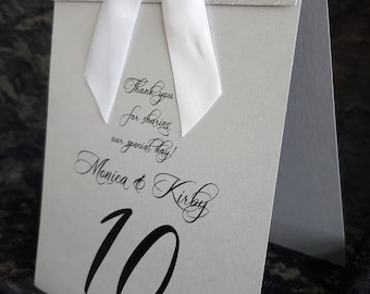 Table Number Cards, Silver Glitter Table Card, Glitter Table Number ...