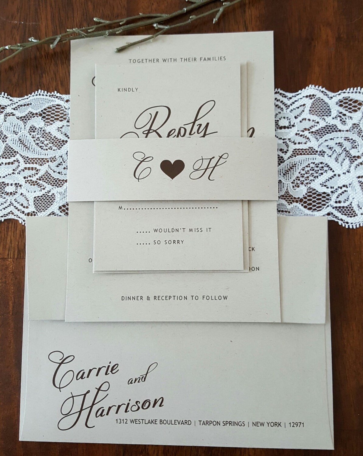 Rustic Wedding Invitation Simple Wedding Classic Wedding - Etsy