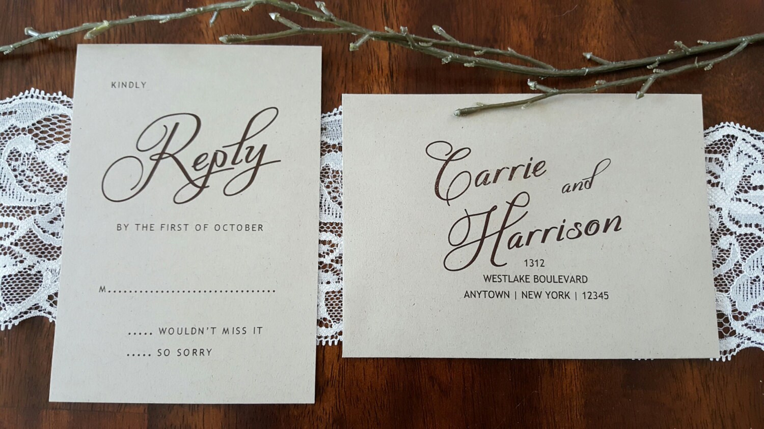 Rustic Wedding Invitation Simple Wedding Classic Wedding - Etsy