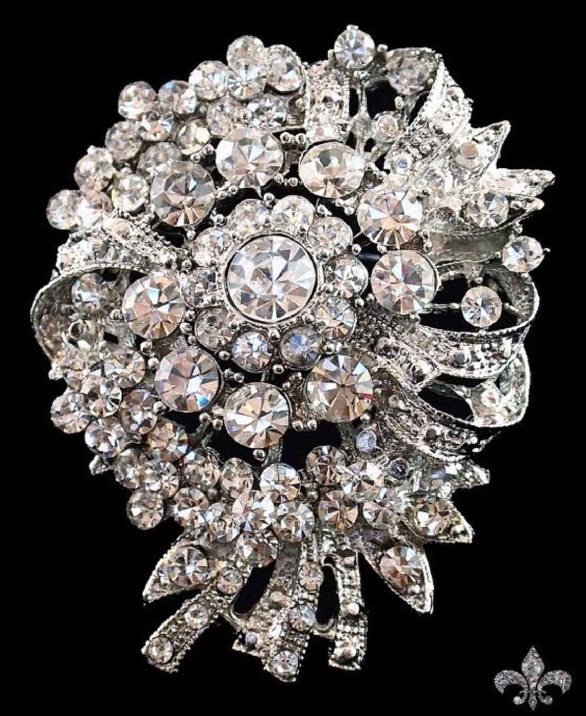 Rhinestone Brooch Pin Rhinestone Crystal Brooch Rhinestone - Etsy