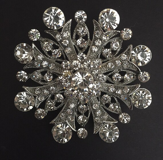 Rhinestone Brooch Pin Rhinestone Crystal Brooch Rhinestone - Etsy