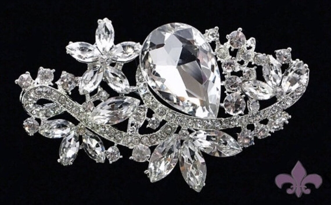 Rhinestone Brooch Pin Rhinestone Crystal Brooch Rhinestone | Etsy