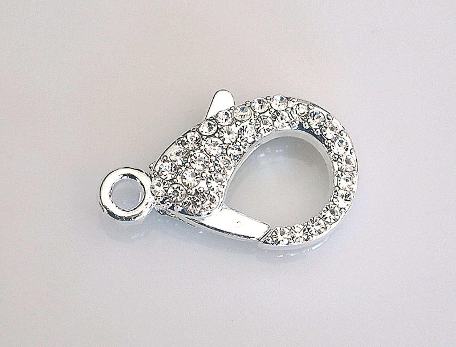 Lobster Clasp Rhinestone Clasp Silver Tone Rhinestone - Etsy