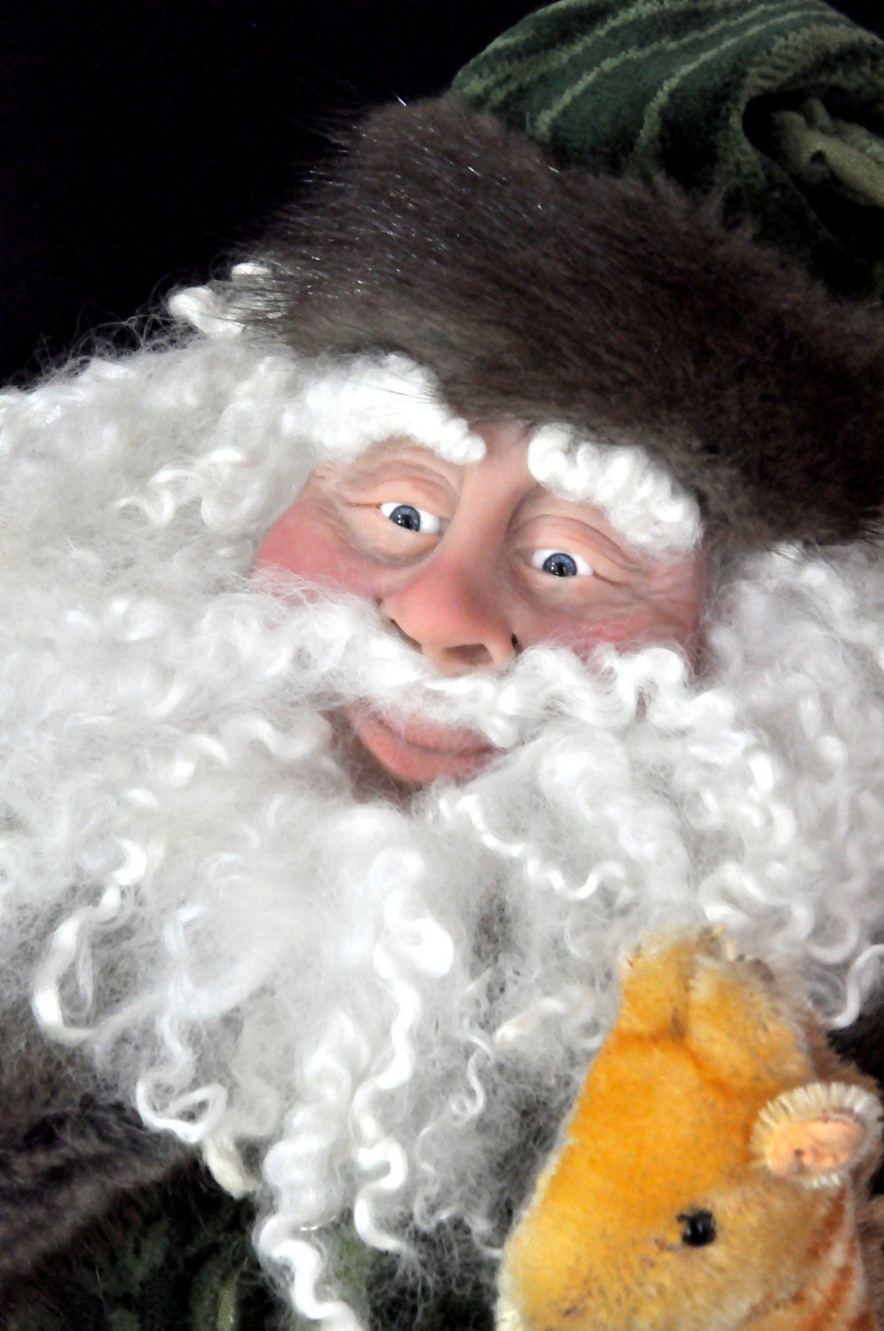 Handmade Santa in Vintage Green Velvet Coat - Etsy