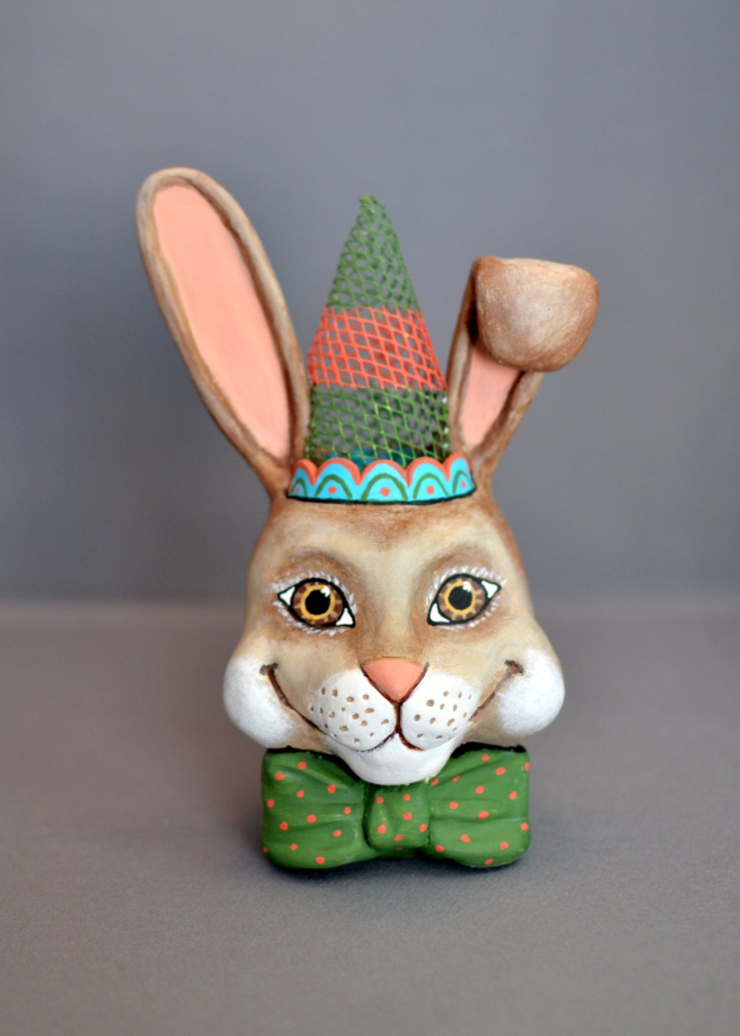 Easter Rabbit with Party Hat | Etsy