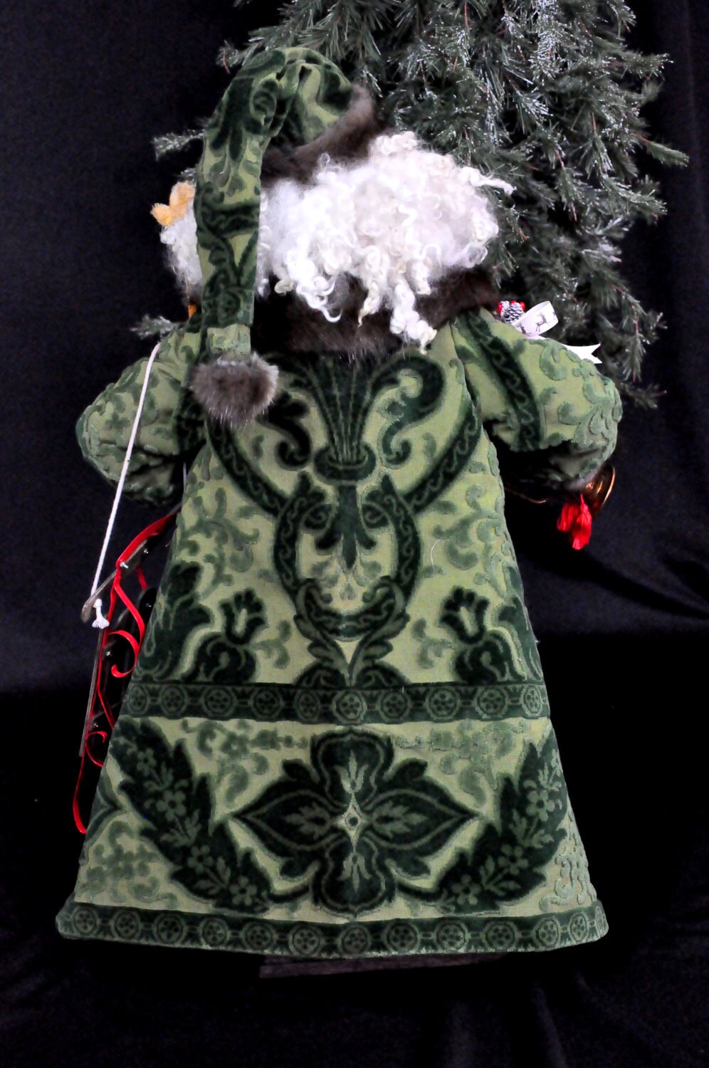 Handmade Santa in Vintage Green Velvet Coat - Etsy