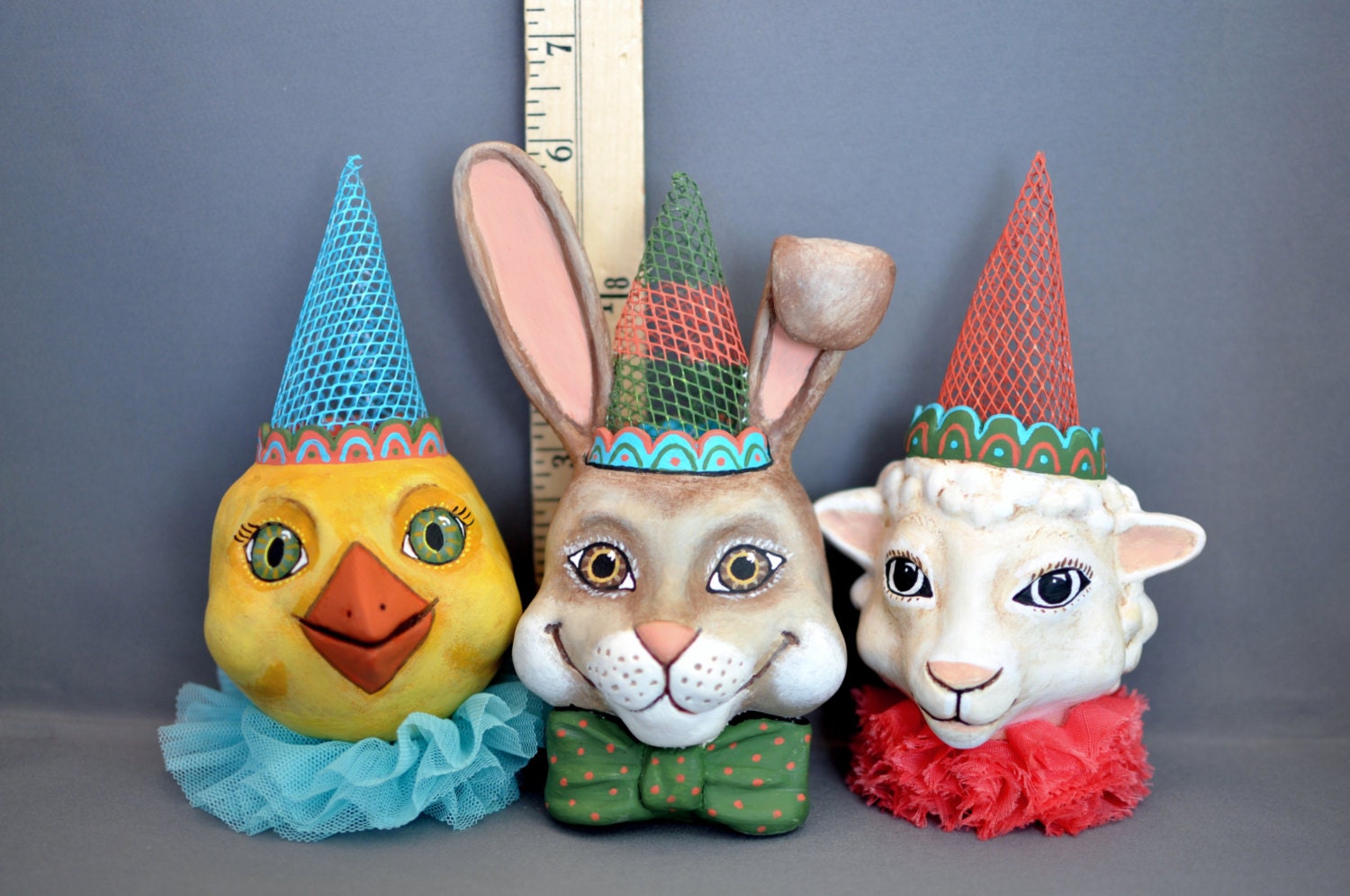 Easter Rabbit with Party Hat | Etsy