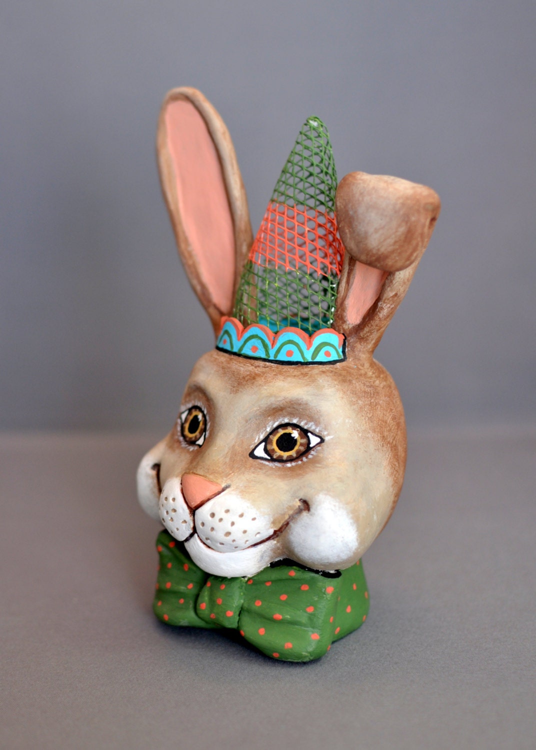 Easter Rabbit with Party Hat | Etsy