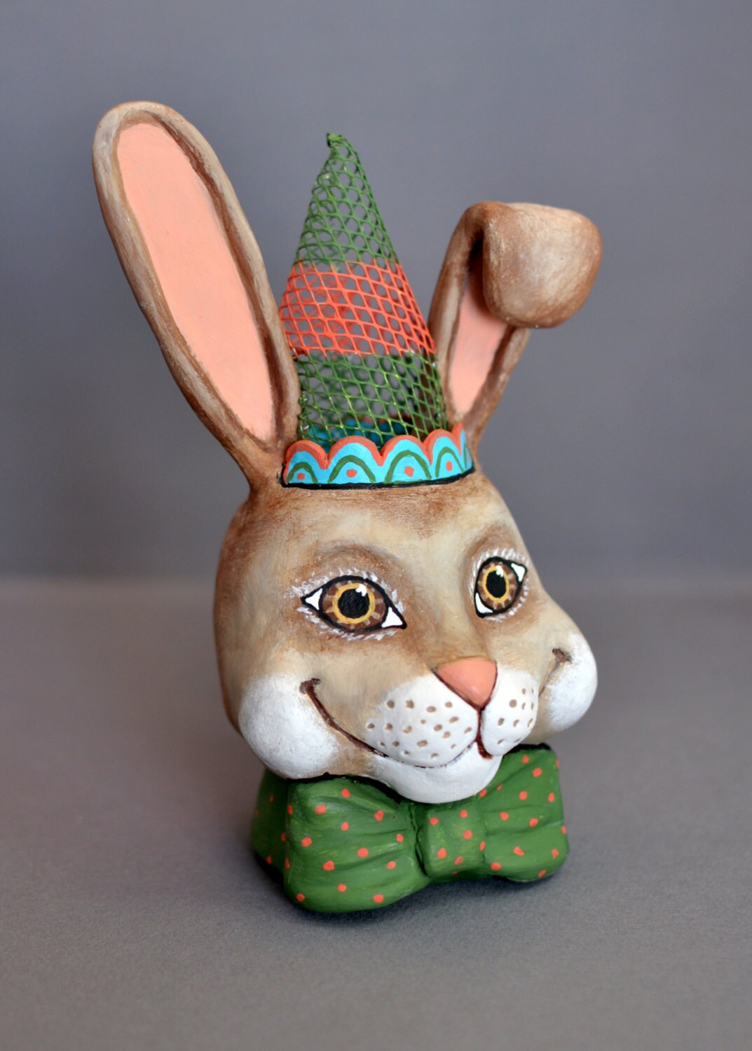 Easter Rabbit with Party Hat | Etsy