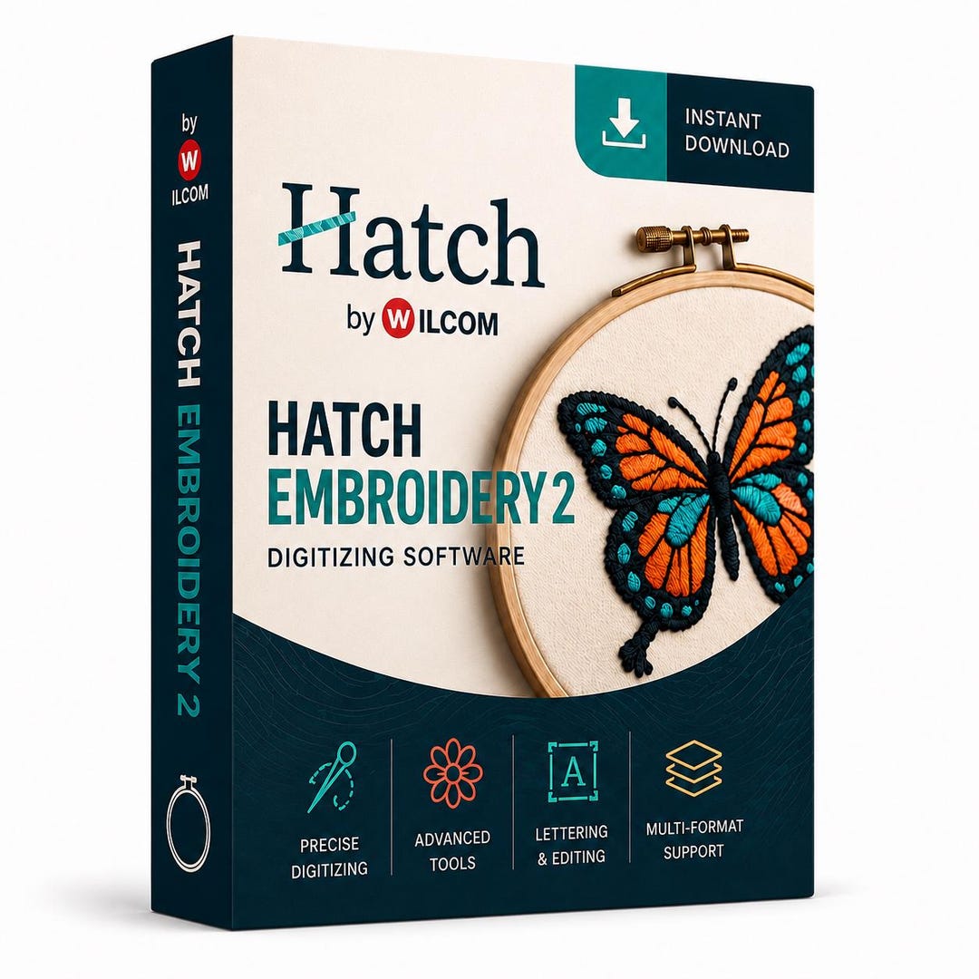 Hatch Embroidery 2 デジタイジングソフトウェア | 永久アクセス - 即時ダウンロード - Etsy 日本