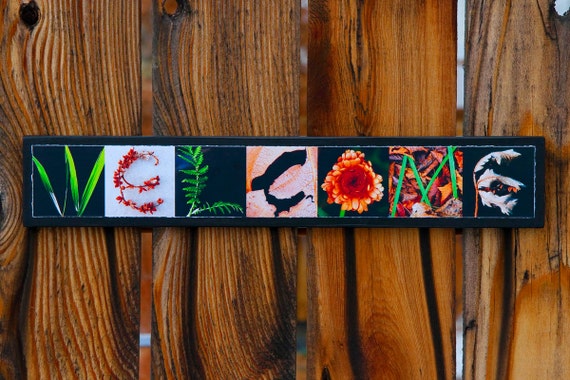 WORDS Inspired By Nature: WELCOME in orange and green | Etsy