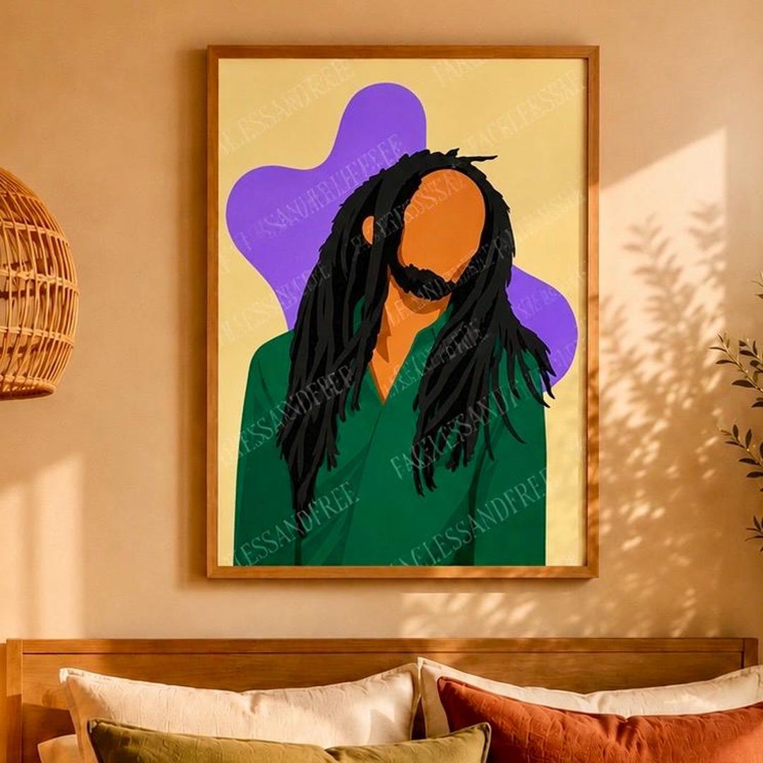 Faceless Bobmarleyinspired | Portrait Digital Download | Minimalist ...