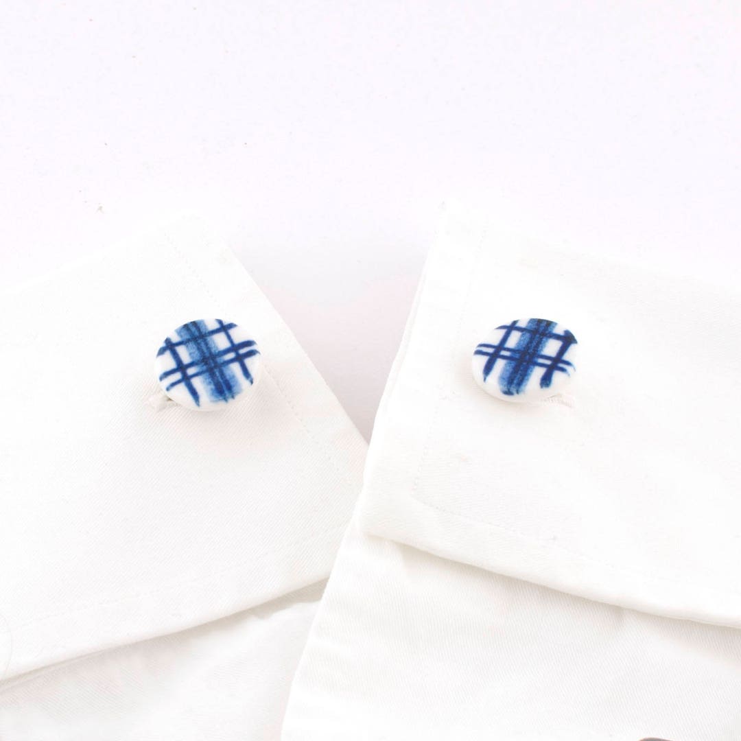 Modern Simple Design Minimalist Hand-painted Delft Blue Silver Plated ...