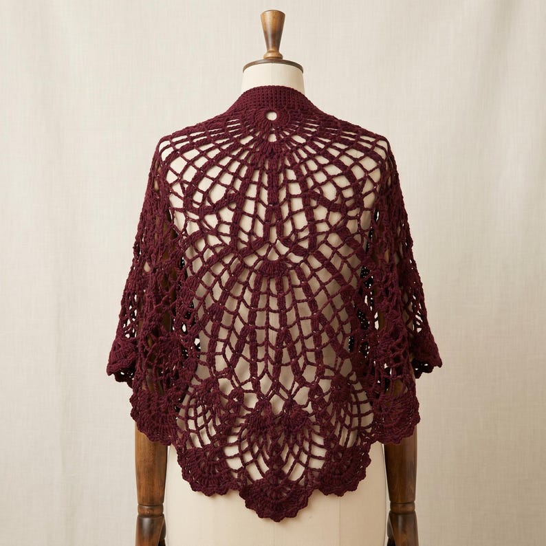 Pineapple Lace Crochet Shawl Pattern, Elegant Wrap Tutorial (PDF ...