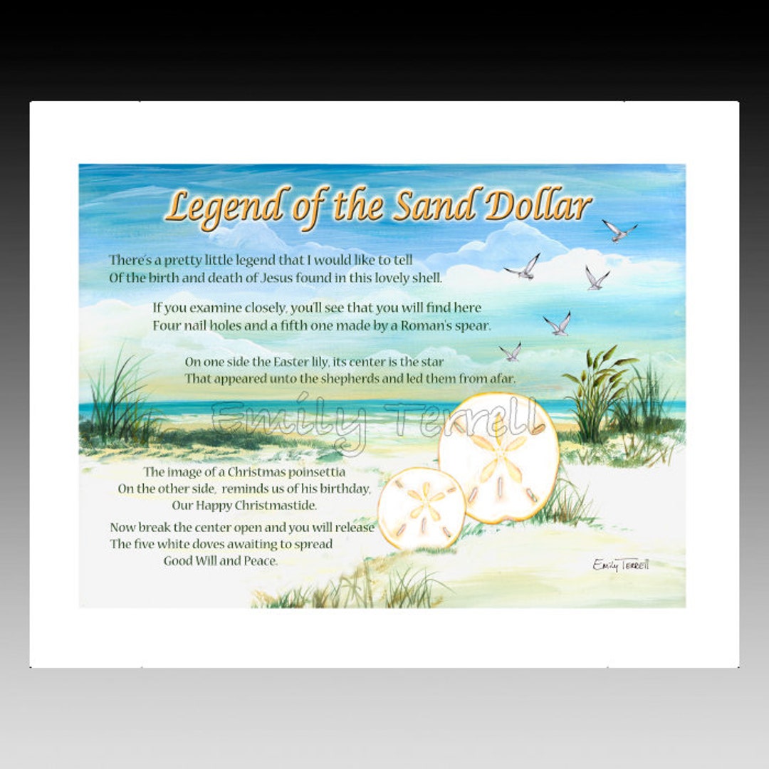 Sand Dollar Poem Print: Beach Quote Art by Emily Terrell - Etsy