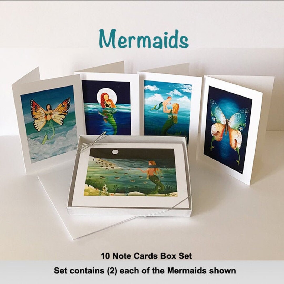 Mermaids Cards, Mermaid Box Card Set, Mermaid Prints, Mermaid Box Set ...