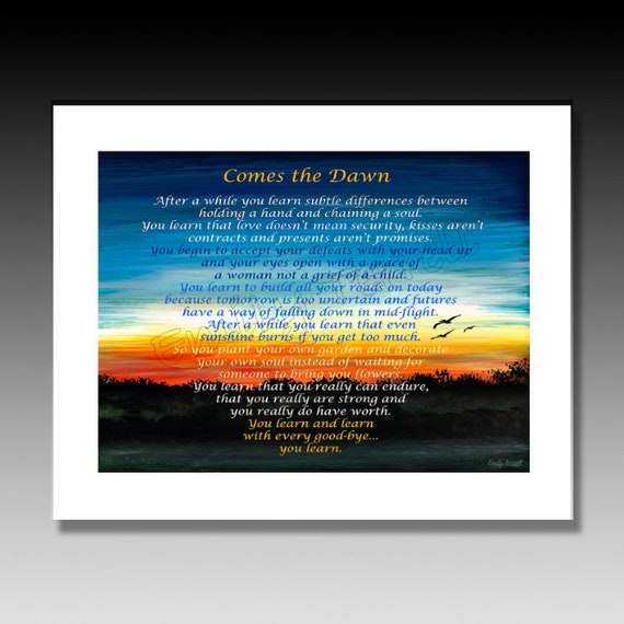 Comes the Dawn Poem Poetry Poems Inspirational Dawn | Etsy Hong Kong