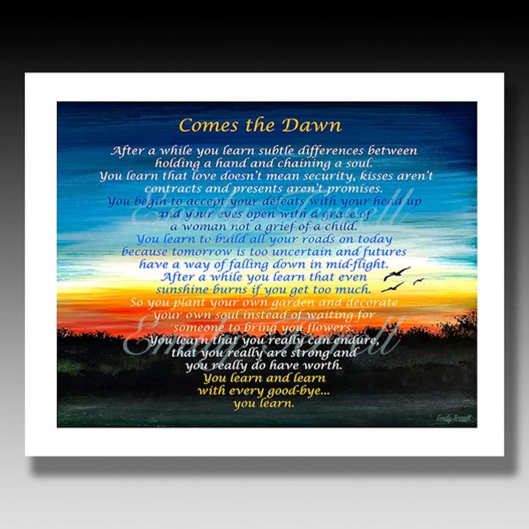 Comes the Dawn Poem Print: Jorge Luis Borges Inspiration - Etsy
