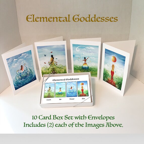 Elemental Goddesses Box Card Set Set of 10 Cards Goddess | Etsy