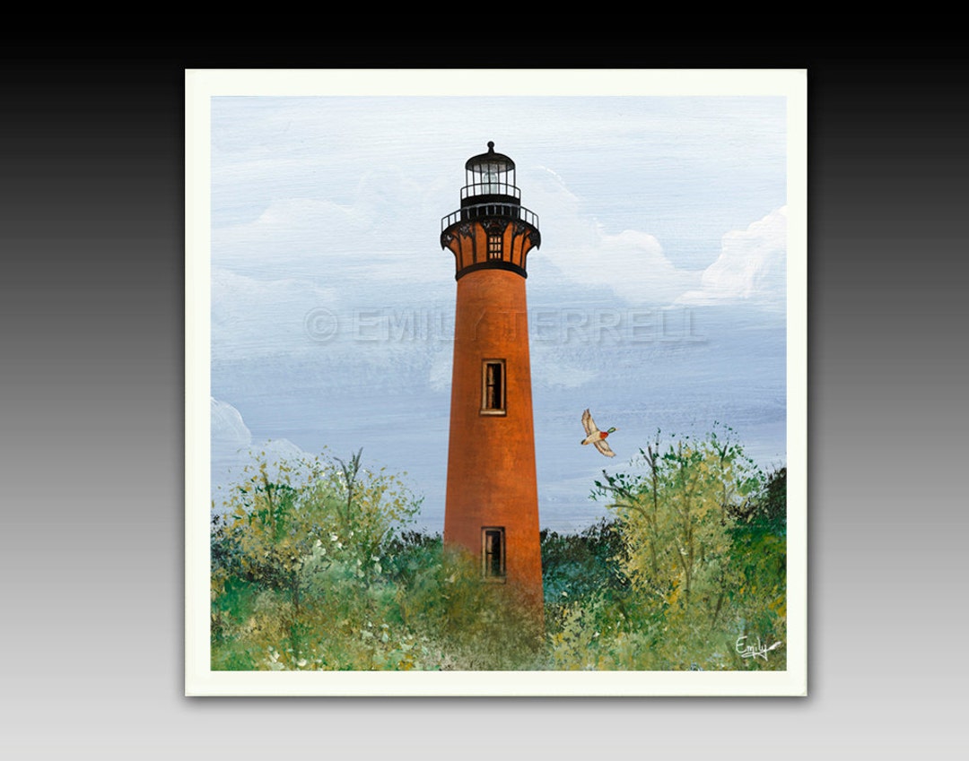 Currituck Lighthouse Ceramic Tile With Hook, Lighthouse Wall Print, Duck North Carolina, Outer ...
