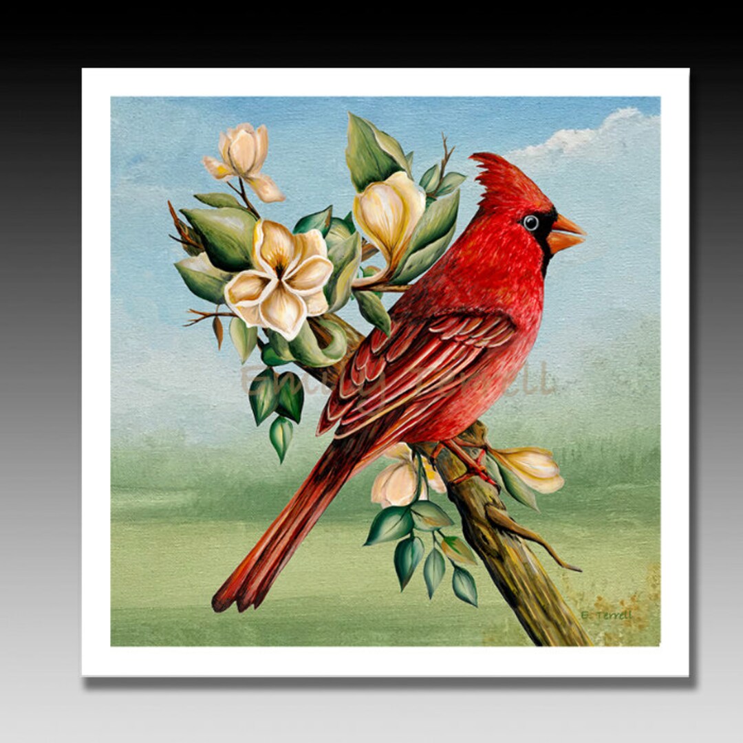 Ceramic Cardinal Tile Wall Art Red Cardinal Red Bird Tile - Etsy