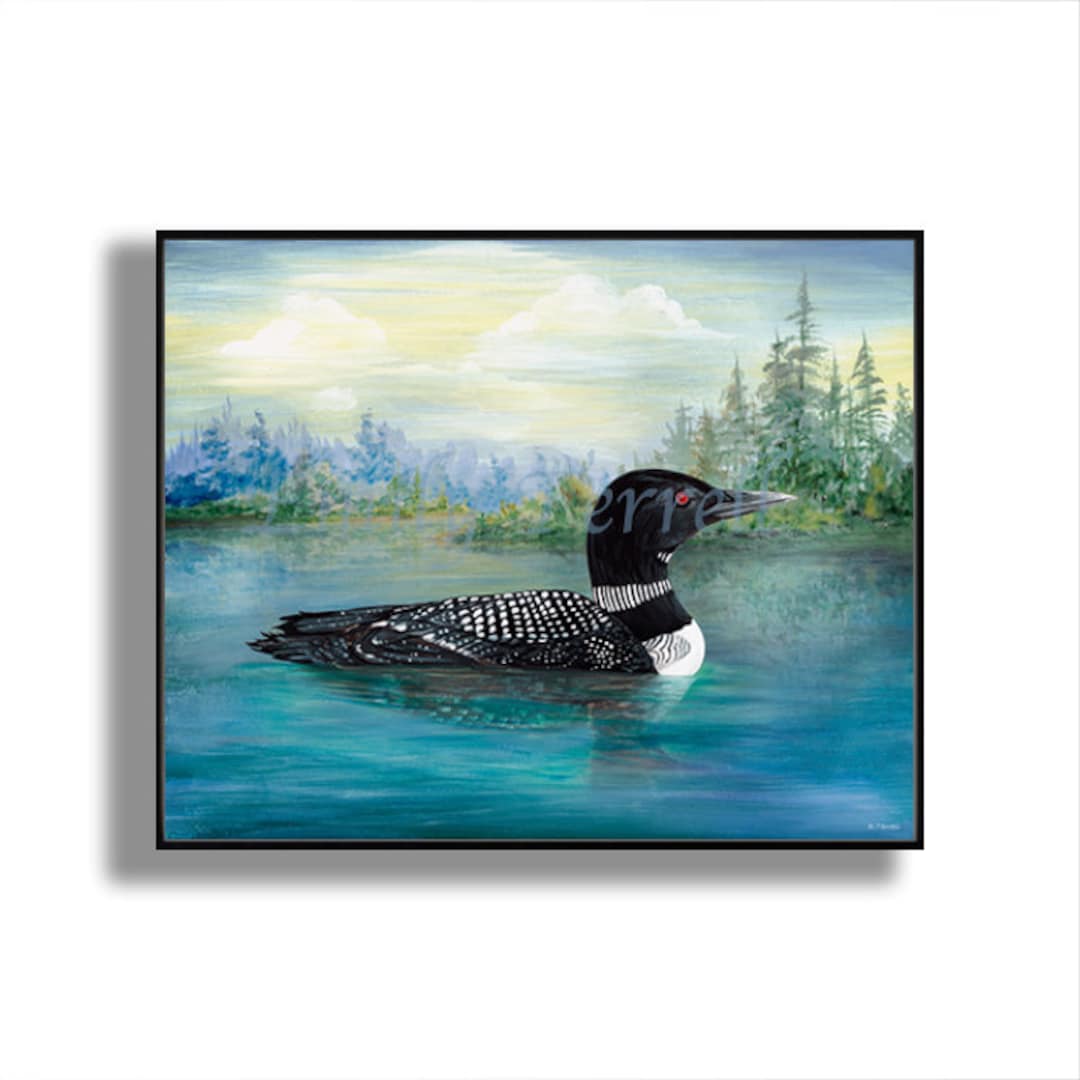 Loon Waterfowl Duck, Loon Print, Ceramic Tile Art Loon, Watercolor ...