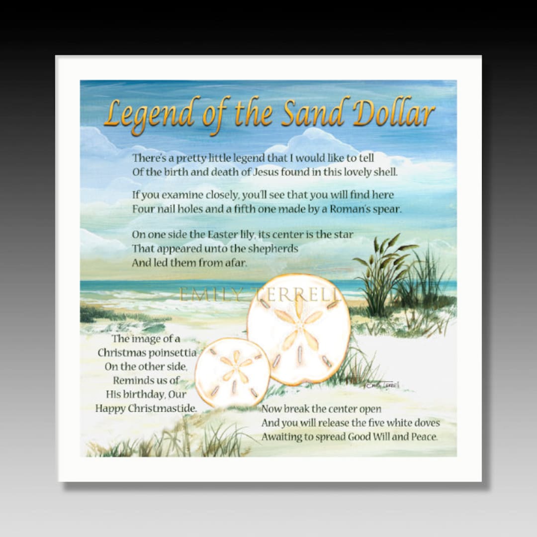 Sand Dollar Legend Ceramic Tile: Beach Decor With Poem - Etsy