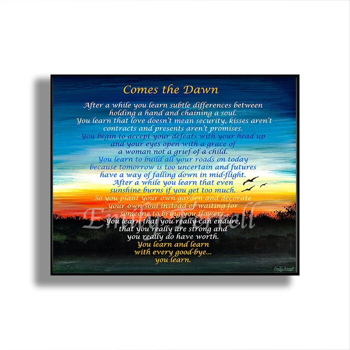 Comes the Dawn Poem Poetry Poems Inspirational Dawn - Etsy Hong Kong
