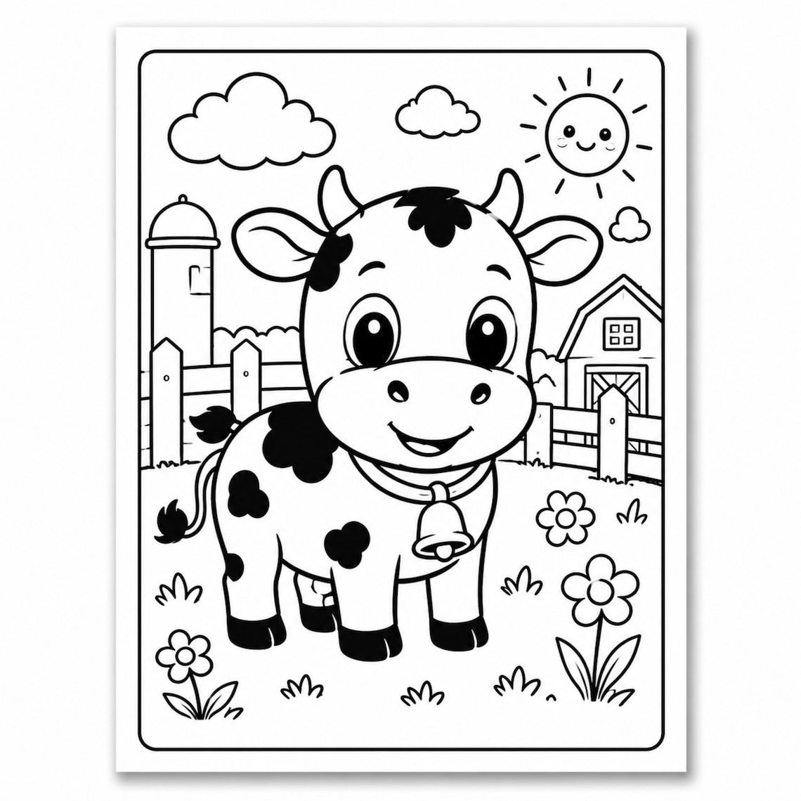Farm Animals Coloring Book, 20 Printable Pages, Kids Activity (digital ...