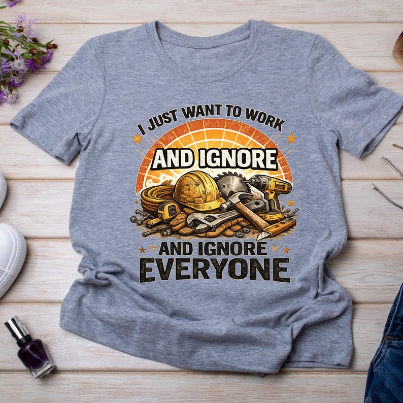 Funny Construction Worker PNG, Blue Collar Shirt Design, Laborer ...