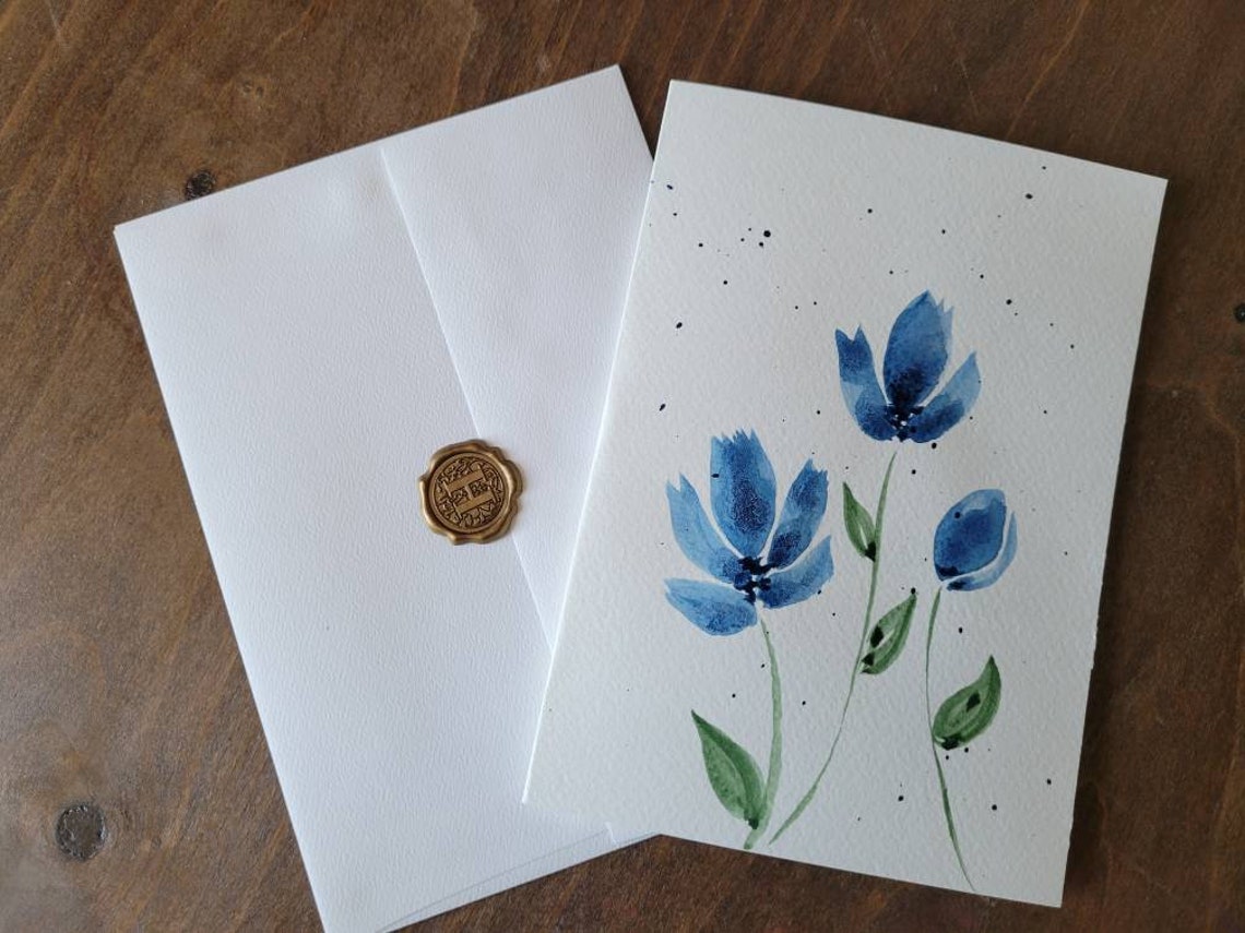 Hand Painted Watercolor Floral Greeting Card Set / Original - Etsy