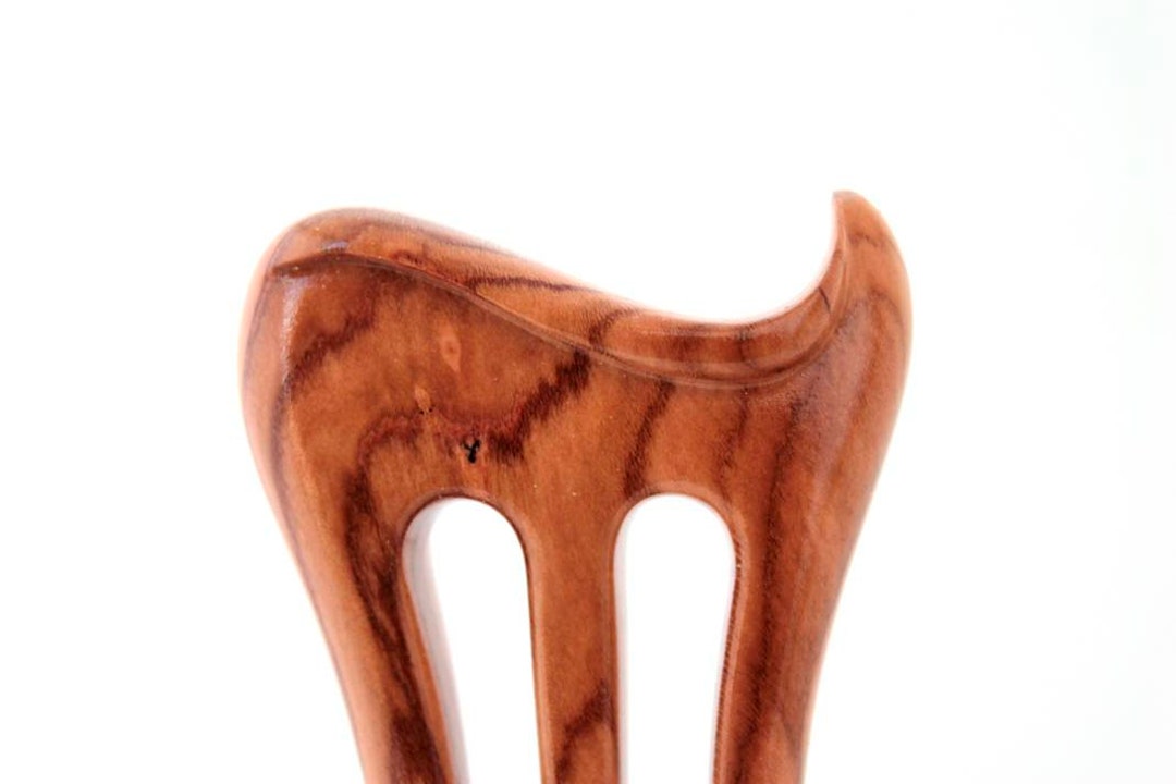 Wooden Hair Fork, Hair Comb, 3 Prong, Hair Sticks, Wood, Plum Tree ...