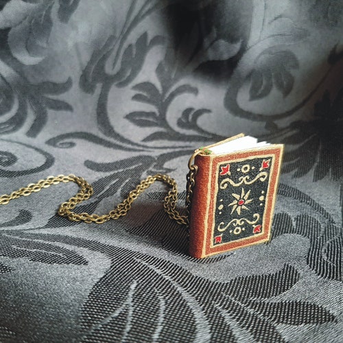 Bookworm Necklace Book Charm Book Necklace Dainty - Etsy