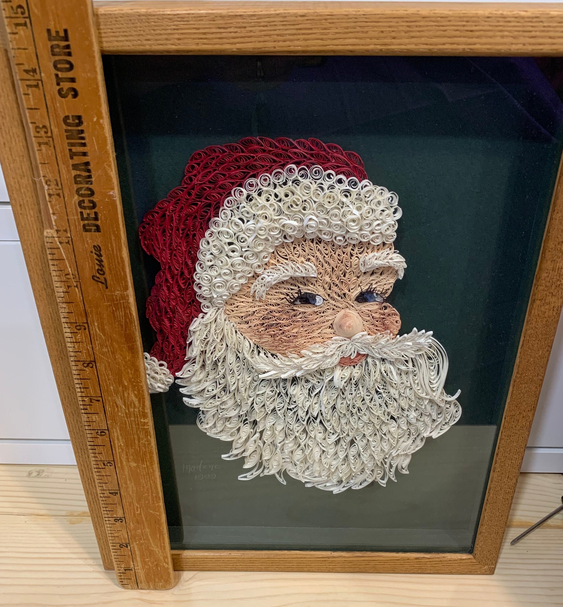Quilled Santa 3D Paper Art Handmade, One of a Kind Original 15 X 12 ...