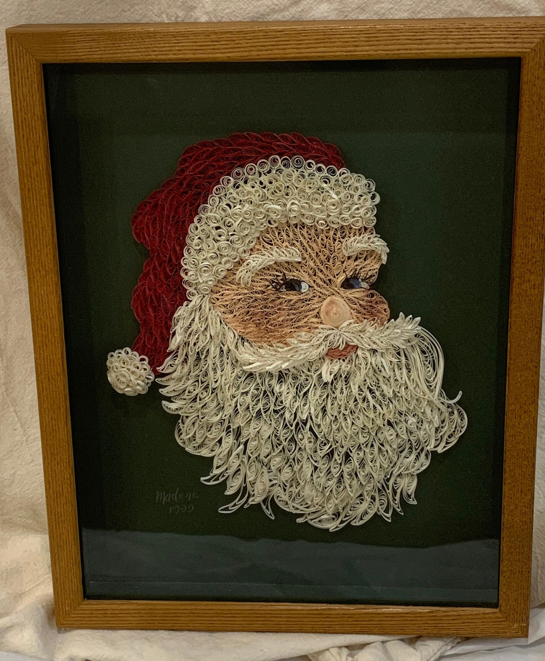 Quilled Santa - 3D Paper Art- Handmade, One of a Kind Original 15 X 12 ...