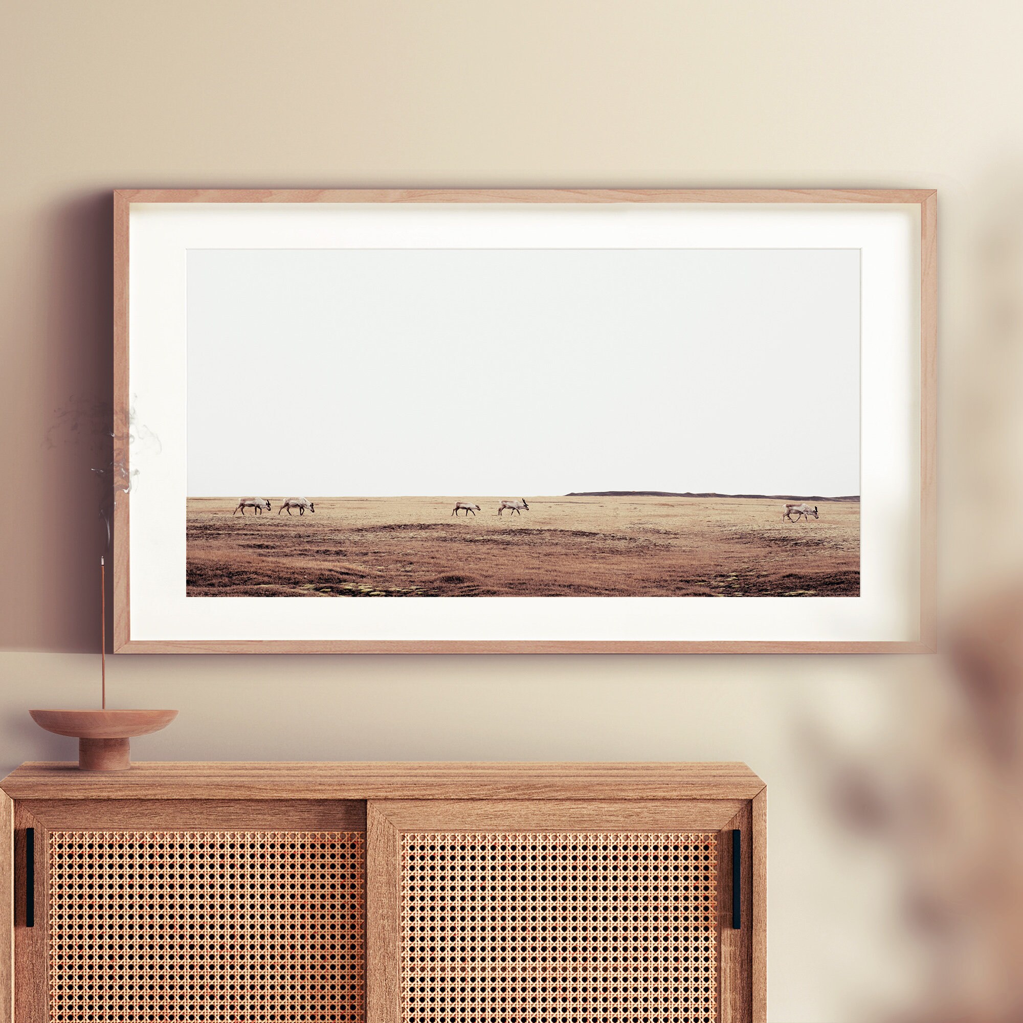 Samsung Frame TV Art Modern Texture Wall Paint Neutral White Farmhouse ...
