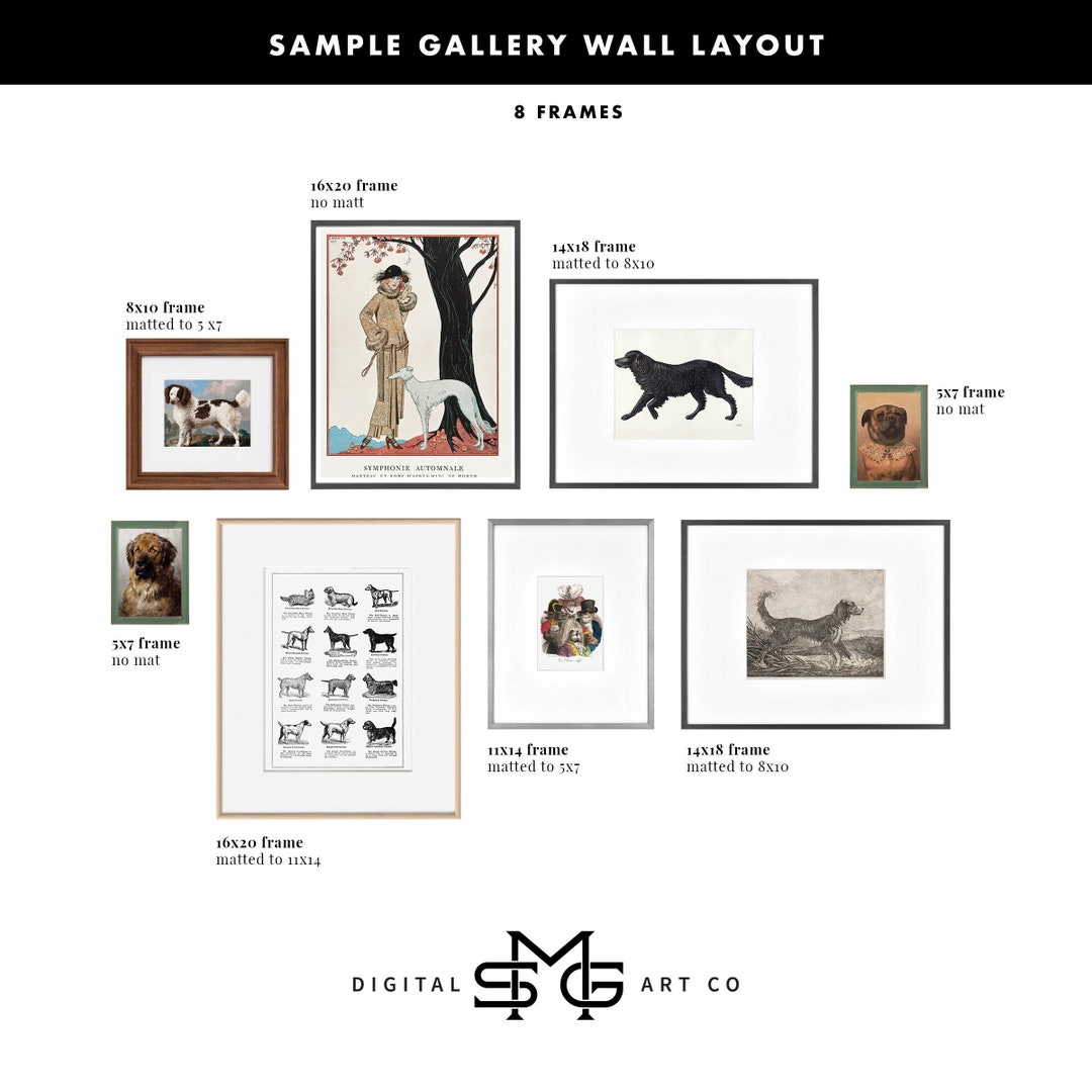 Dog Themed Art, Vintage Canine Dog Art Set, Printable Vintage Gallery ...