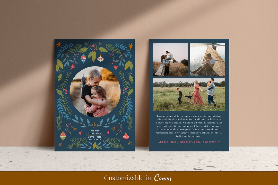 Editable Christmas Canva Card Template, Christmas Editable Card, Scandi ...