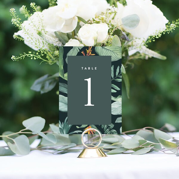 Table Numbers Wedding Tropical - Etsy