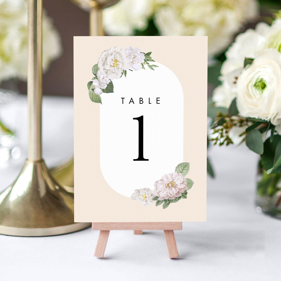 Vintage Wedding Table Numbers Printable Table Numbers Template ...