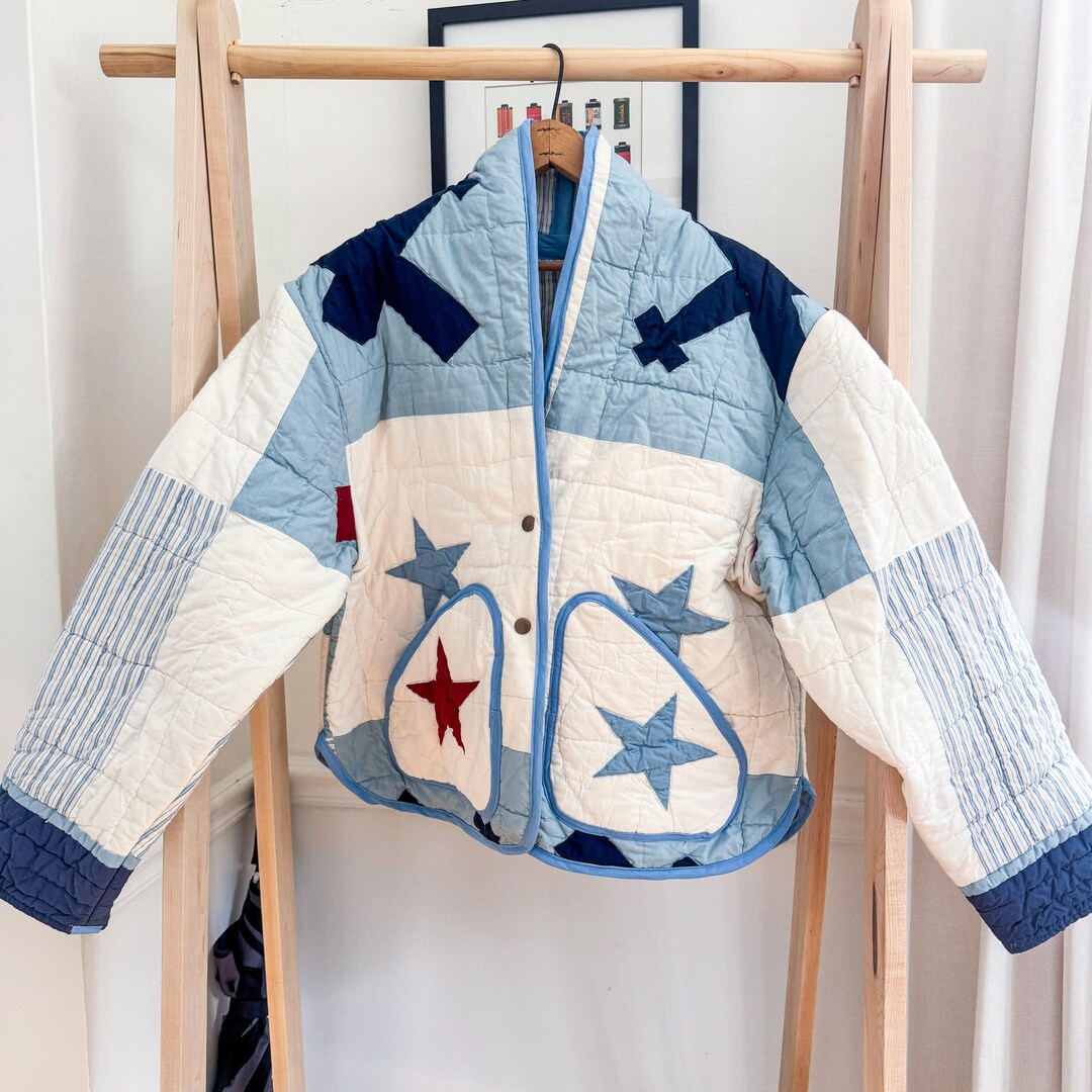 Handmade Quilted Jacket Made From an Antique Vintage Patchwork Quilt ...