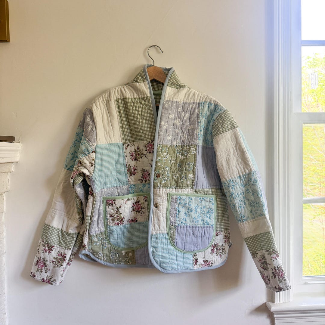 Handmade Patchwork Quilted Jacket Made From a Vintage Patchwork Quilt ...