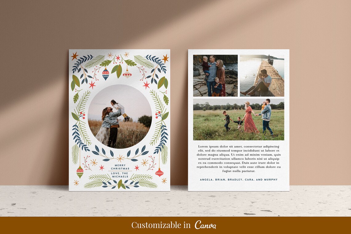 Editable Christmas Canva Card Template, Christmas Editable Card, Scandi ...