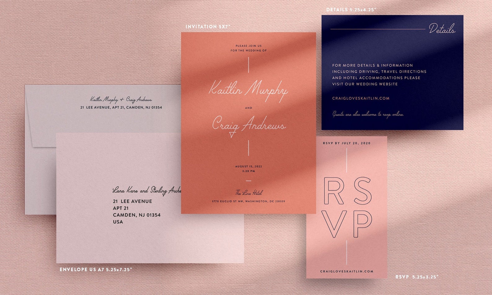Palm Springs Retro Script Wedding Invitation Suite Template - Etsy