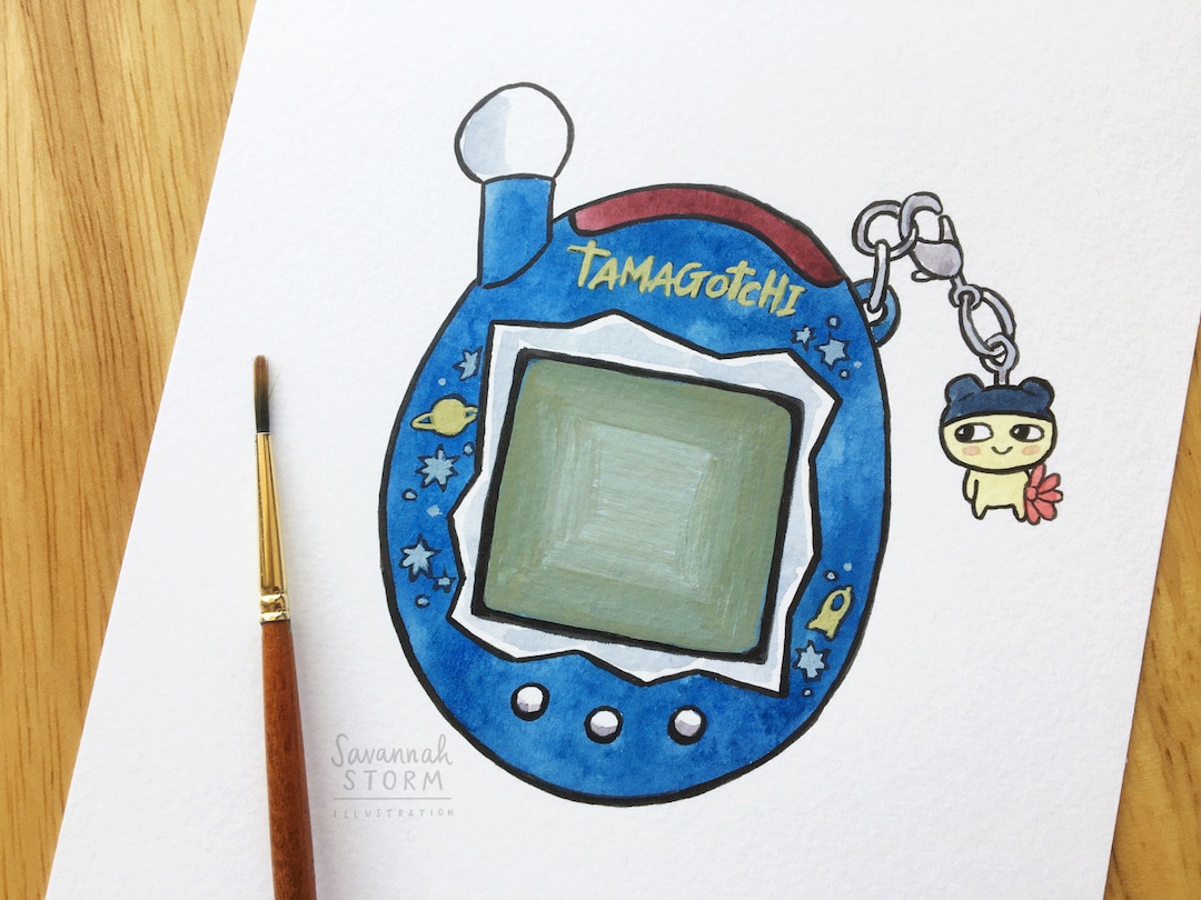 Original Painting Tamagotchi Drawing Japan 100 Day Project Illustration ...