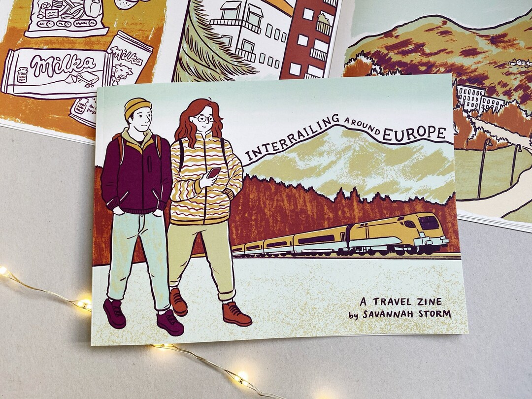 Travel Zine Europe Interrailing Comic A5 Landscape Digital Print - Etsy