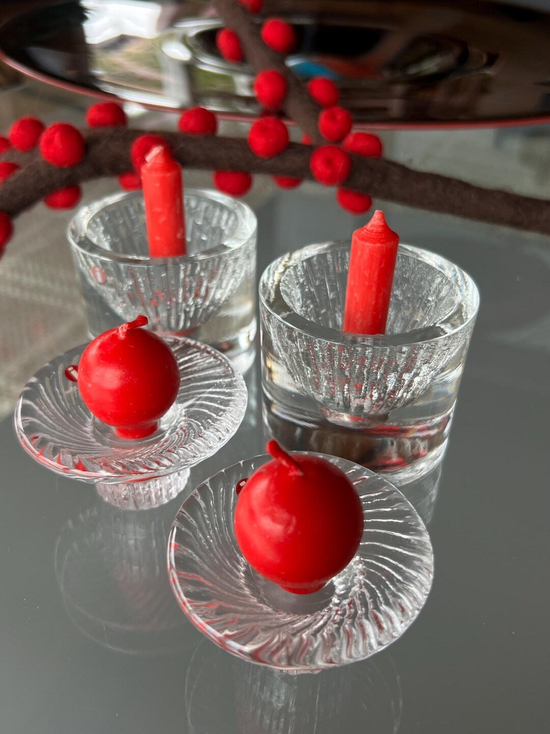 A Set of Four Beautiful Classic Iittala Candle Holders...,2 Poppa and 2 ...