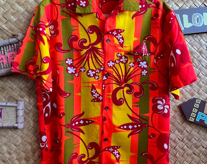 Amazing 1950's Old School Hawaiian Aloha Shirt. Hawaiian Togs ...