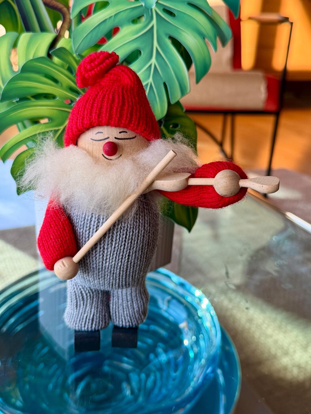 The Sweetest Vintage Swedish Gnome/tomte Playing an Instument. Swedish ...