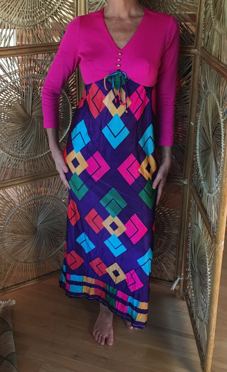 Adorable Vintage 1970's Kelly Arden Maxi Dress - Etsy